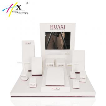 Custom White Leather Windows Jewelry Display Sets,White Leather Windows ...